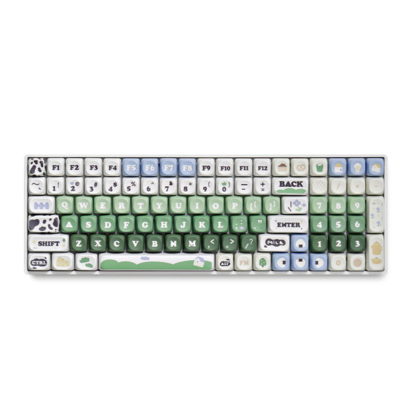 ZH100 98% Mechanical Keyboard,Cute Cartoon PBT Keycap
